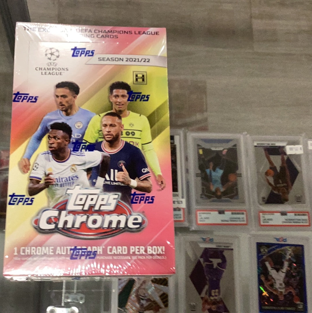 2021/22 Topps UEFA Champions League Chrome Soccer Hobby Box (18 Packs/ – Desert Breakers